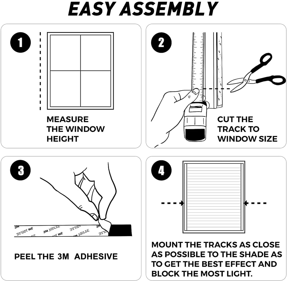 100% Blackout PVC Light Blocking Strips for Window Shades - Block Light ...
