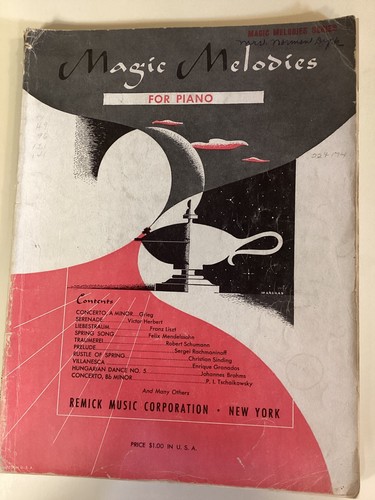 Magic Melodies for Piano Sheet Music 1943 Remick Music Corp 224 Pages ...