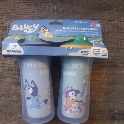 The First Years Bluey Insulated Sippy Cups - Dishwasher Safe Spill ...