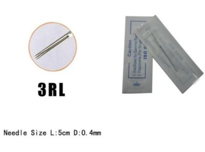 100 Pcs 3RL Tattoo Permanent Makeup Machine Pen Needle Ink Cup For ...