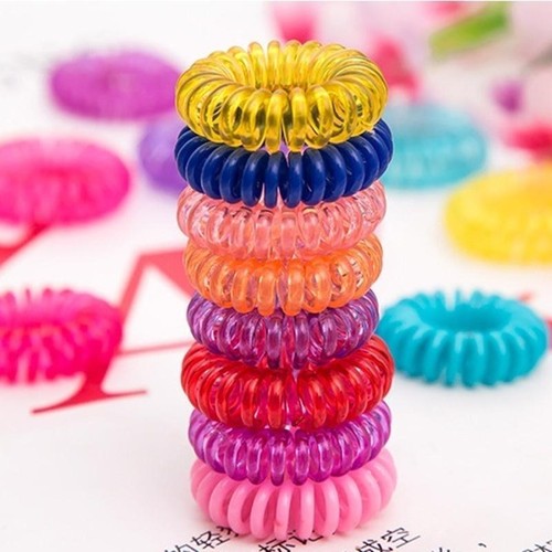 2 PCS Elastic Rubber Hairband Hair Tie Women Kids Rope Band Clips ...