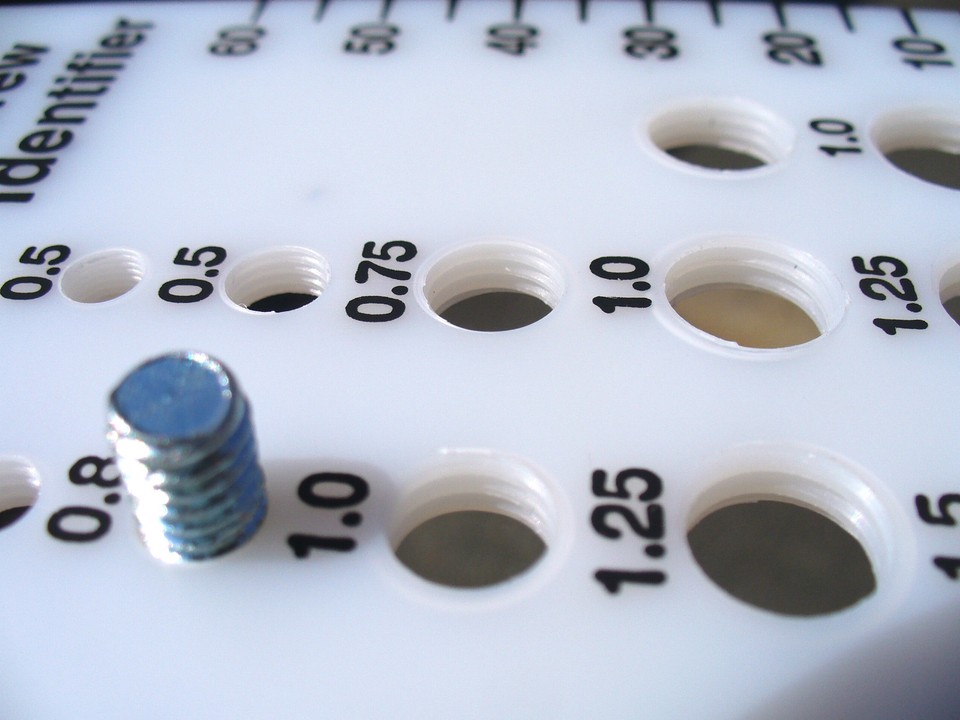 METRIC SCREW AND BOLT THREAD IDENTIFIER / CHECKER W/ THREADED HOLES ...