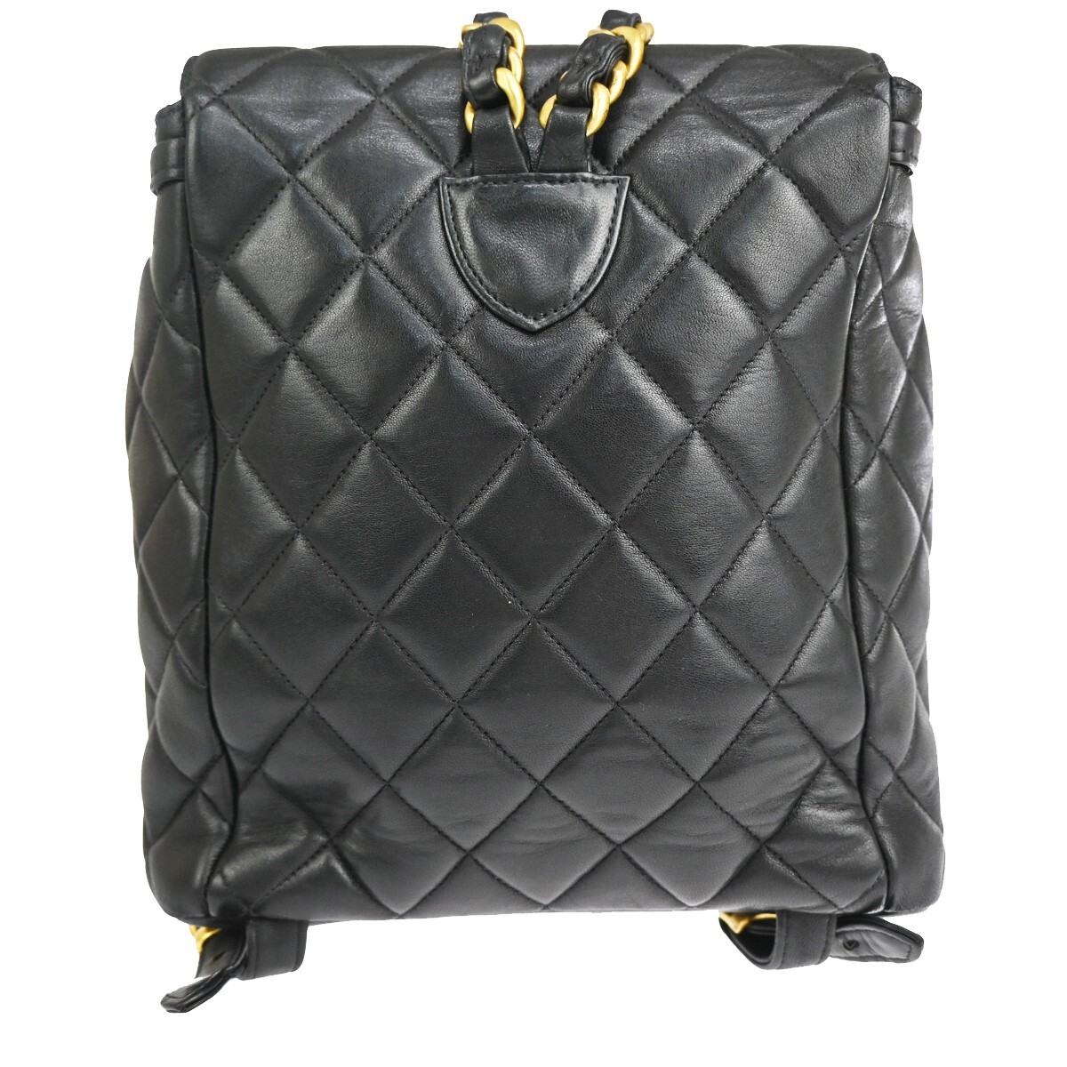 CHANEL CC Logo Matelasse Chain Backpack Bag Leather Black CHANEL CC Logo Matelasse Chain Backpack Bag Leather Black