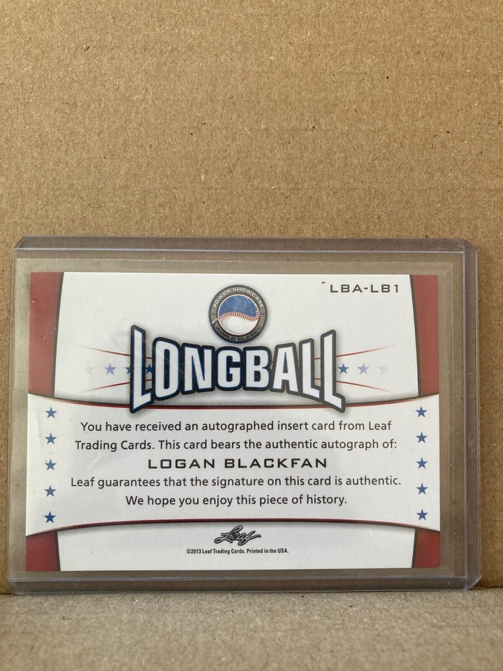 Logan Blackfan 2013 Leaf Longball Auto /25 LBA-LB1 | eBay