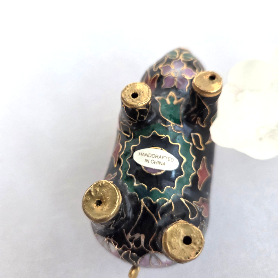 Vintage Pig Lot of 6 Figures Figurines Carved Slag Glass Cloisonné ...