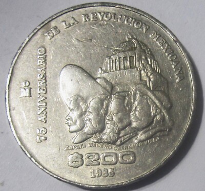 MEXICO 1985 Two Hundred Peso 75th Anniversary Commemorative Coin | eBay