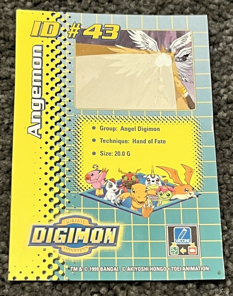 Bandai 1999 Digimon Trading Card ID #43 Angemon Exclusive Holo | eBay