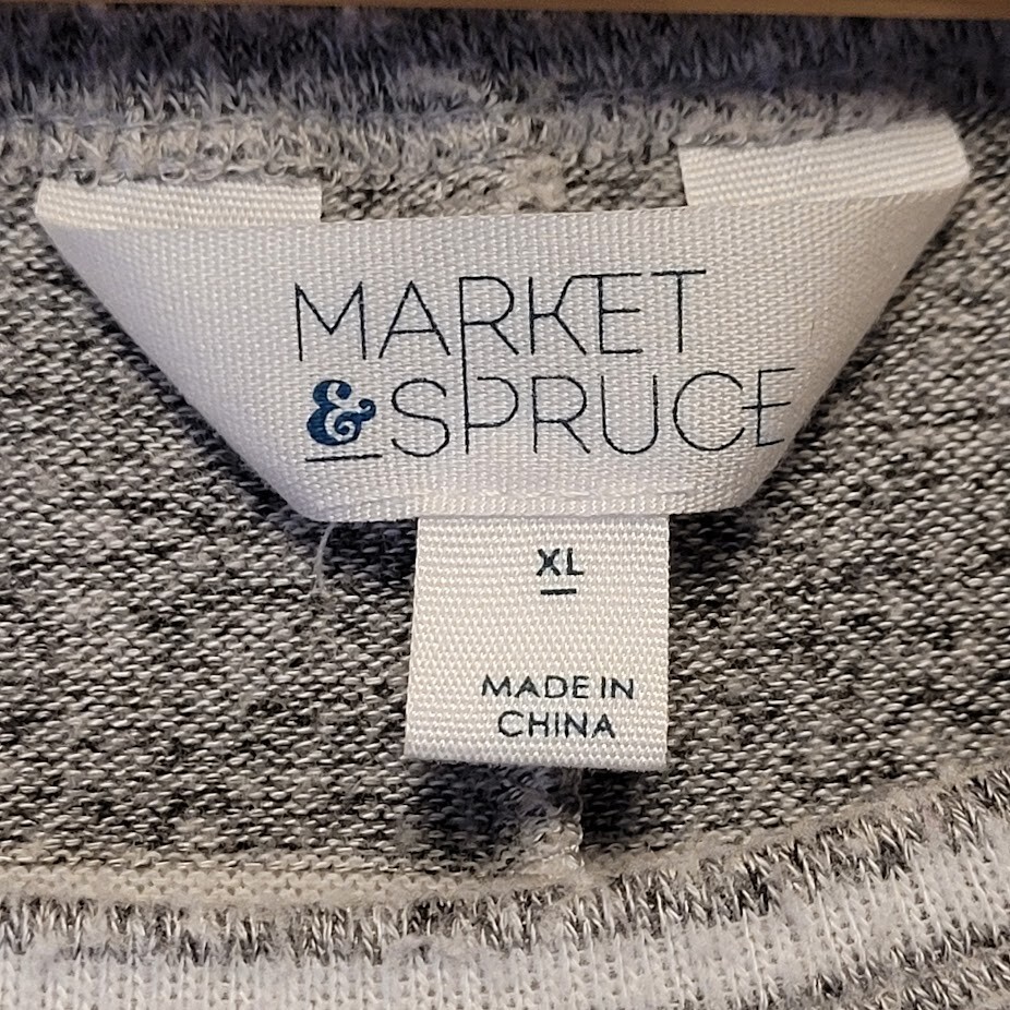Market & Spruce Sweater Womens XL Gray Striped Pullover Soft Knit ...