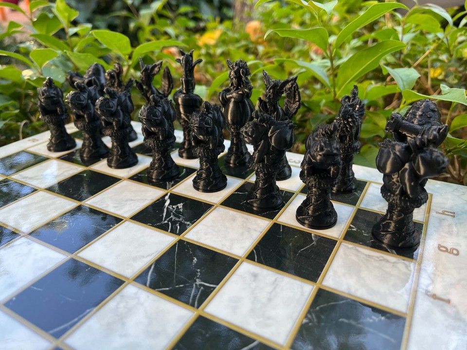 Pokemon Chess Set w Pokemon Pieces with Board - Handmade 3D Anime Chess ...