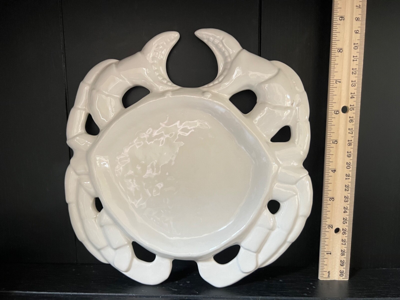 Crab Plates White Ceramic Seashell Collection Set of 4 Nautical Theme ...