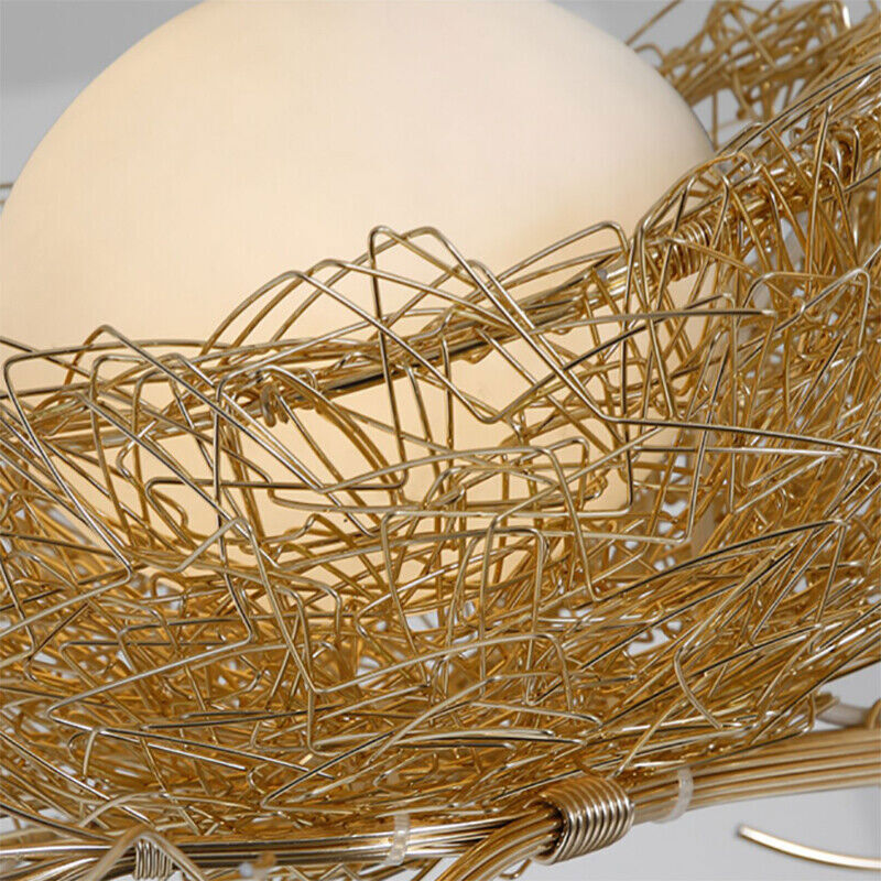 Modern Bird Nest Glass Chandelier Ceiling Lamp Fixture Gold Pendant ...