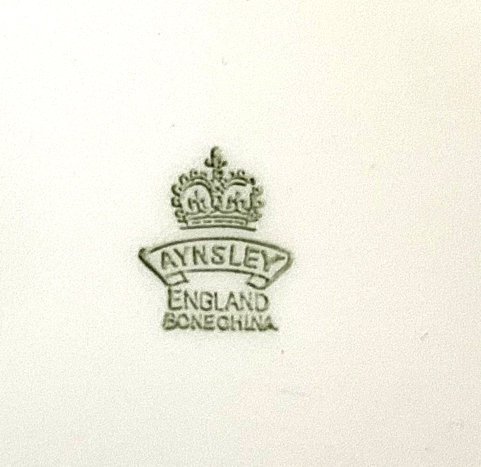 VINTAGE AYNSLEY BONE CHINA ENGLAND BLUE & FLORAL PATTERN SIDE/CAKE ...