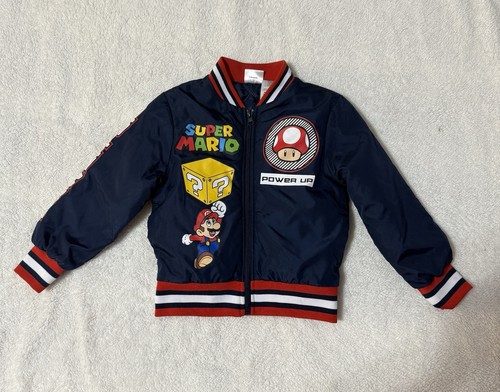 Nintendo SUPER MARIO Navy Bomber Jacket Kids Size 4/5 | eBay