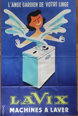 affiche originale ancienne - LAVIX - Machine à laver - AURIAC - années ...