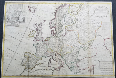 1712 John Senex Large Antique Map of Europe - Large Poland, Russia ...