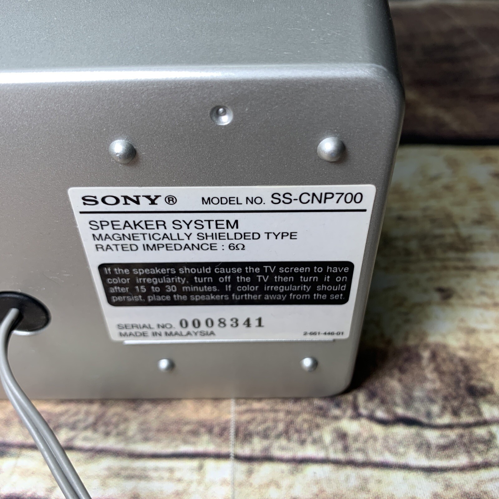 SONY SS-CNP700 Center Channel Surround Sound Speaker Tested Works READ ...