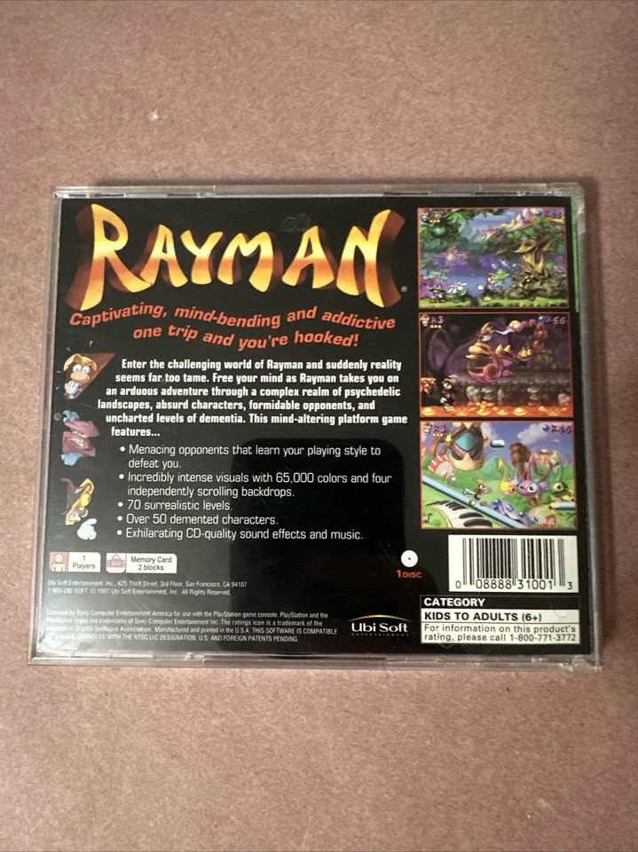 Rayman Sony PlayStation 1 PS1 - Tested - No Front Label | eBay