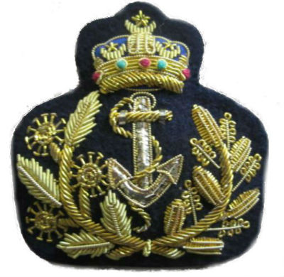BRUNEI NAVY OFFICER ADMIRAL HAT CAP BADGE NEW HAND EMBROIDERED CP MADE ...