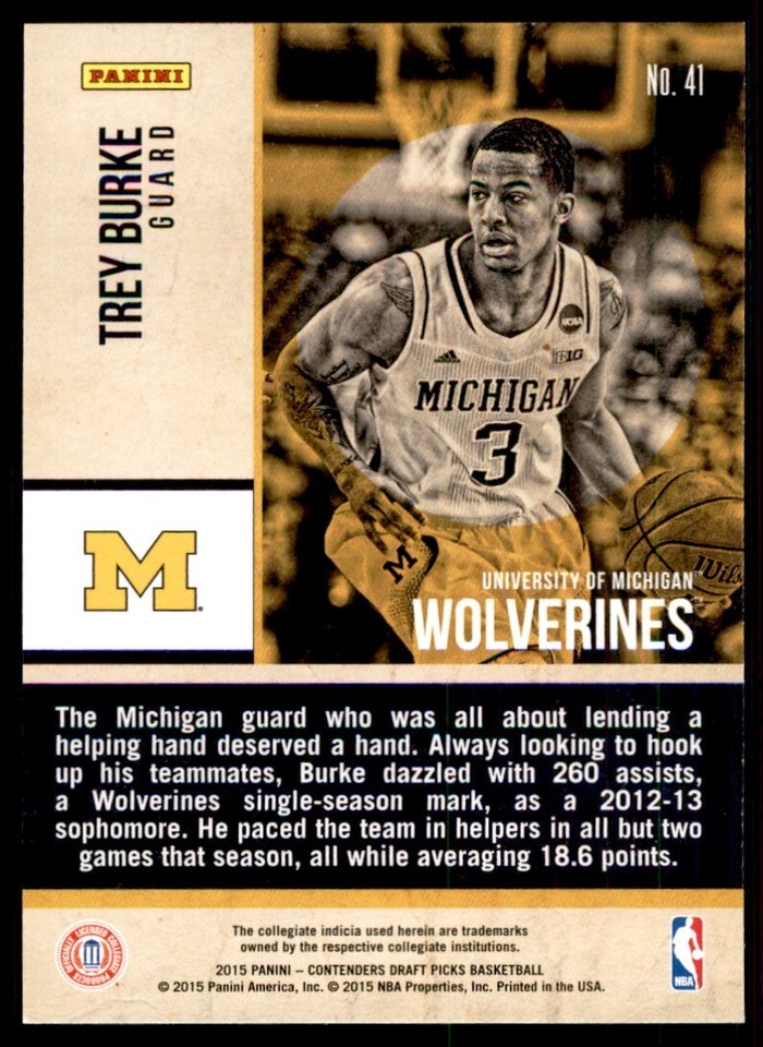 2015 16 Panini Contenders Draft Picks Trey Burke Basketball Cards 41