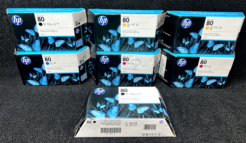Lot of 7 Genuine HP 80 Ink Cartridges Date: October 2022 - July 2023 | eBay