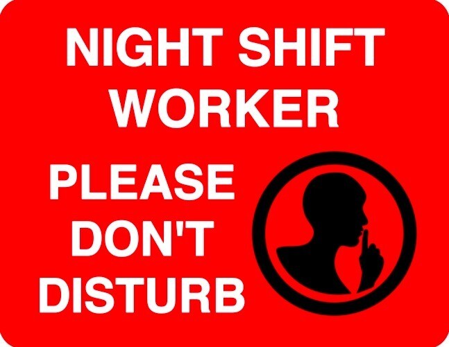 Night Shift Worker Please Don't Disturb Window Office Door Decal Vinyl ...