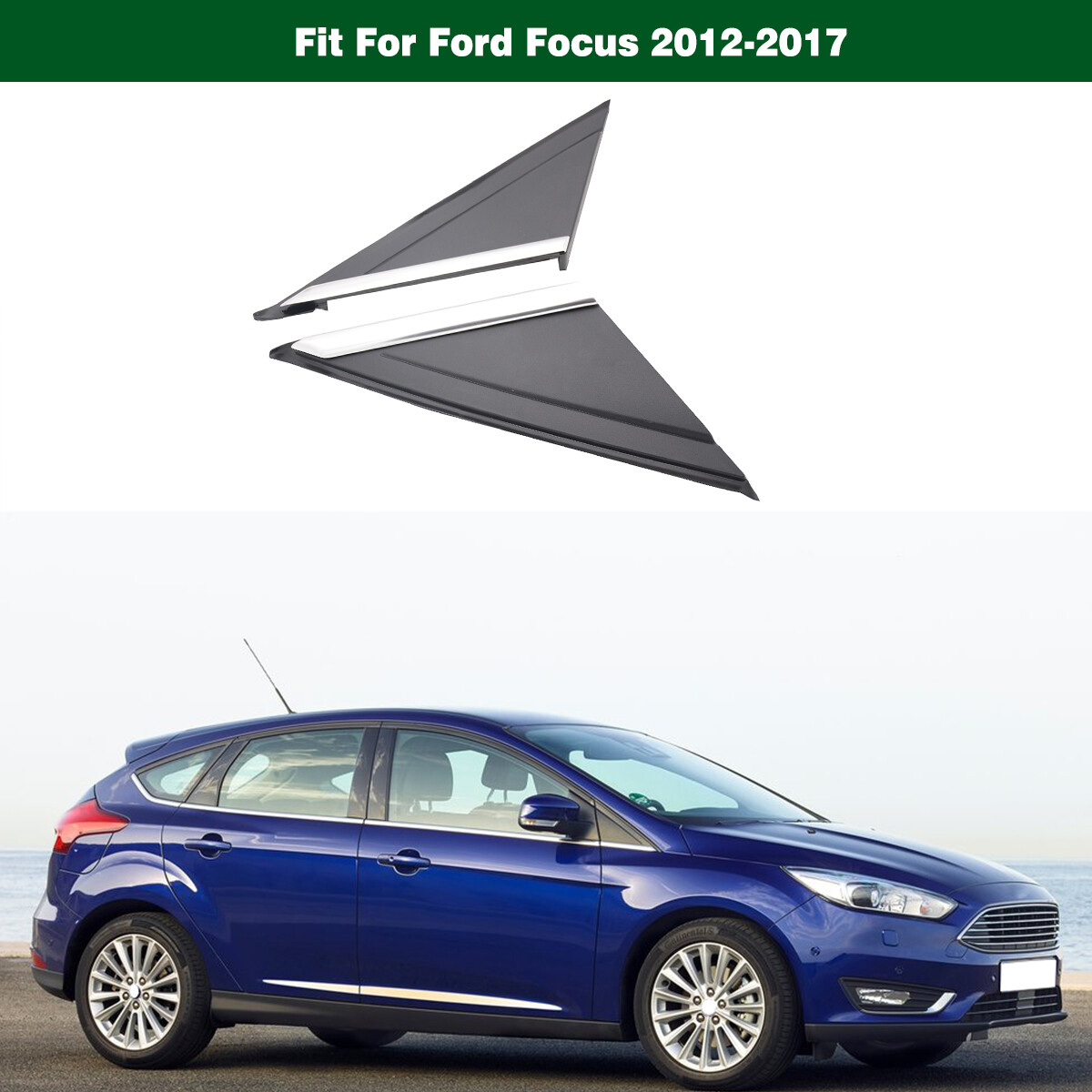 1Pair Fender Corner Molding Mirror Chrome Trim Cover for Ford Focus ...