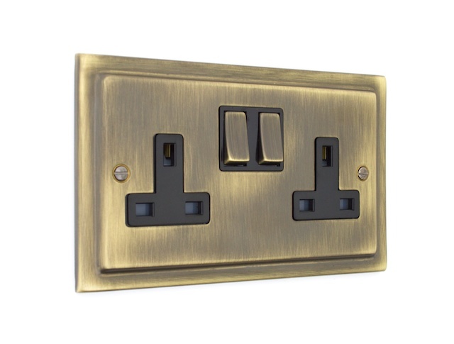 Victorian Stepped Edge Antique Vintage Retro Brass Sockets & Switches ...