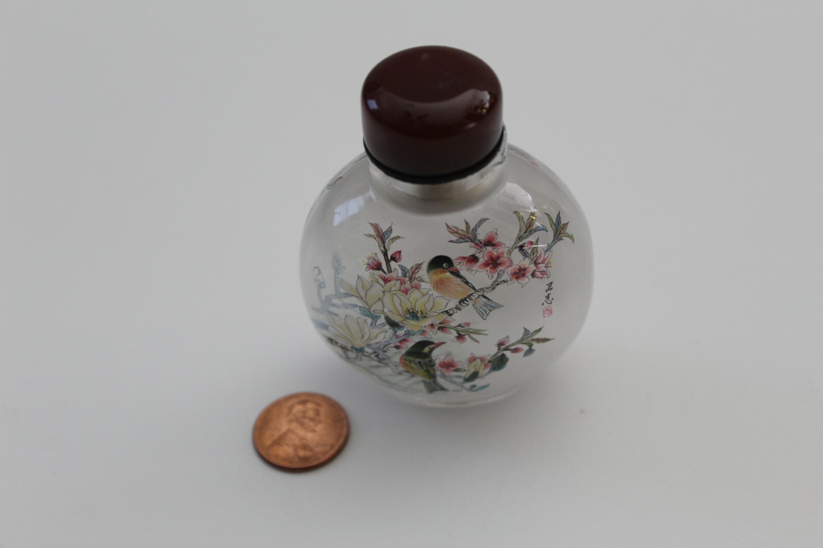 Early Chinese hand painted snuff bottle from prominent estate ...