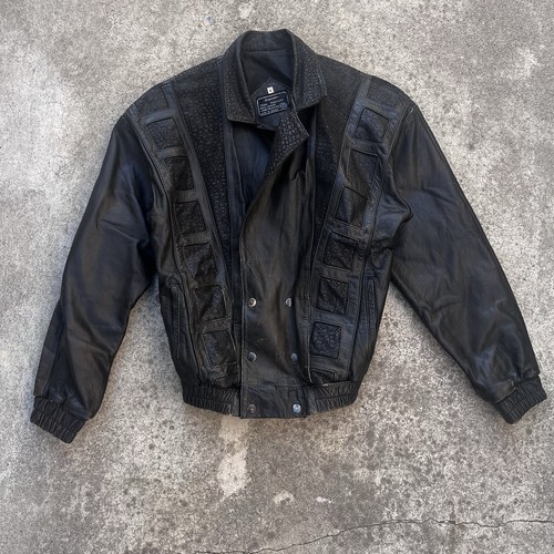 Vintage 80’s 100% Leather Biker Motorcycle Jacket Super Sick Design And ...
