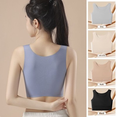 Breast Binding Wireless Sport Bra Ice Silk Girls Seamless Bra Yoga | eBay