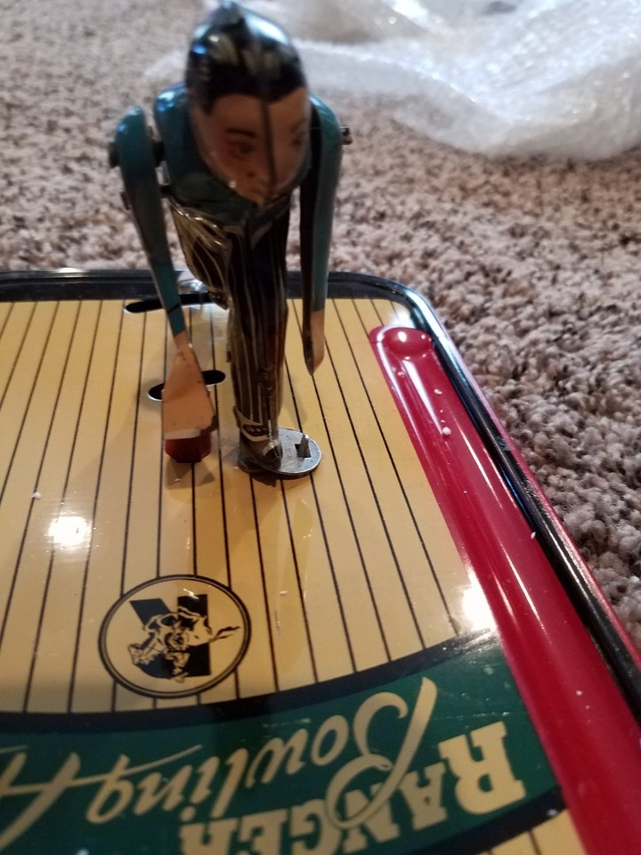 VINTAGE 1940s Ranger Tin Lithograph Bowling Alley Game Works well (SEE ...