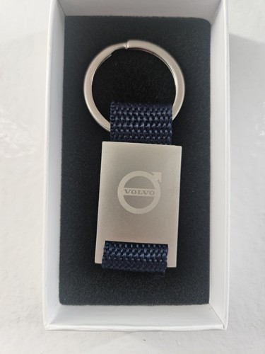 Genuine OEM Volvo Navy Canvas & Stainless Steel Keychain Key Ring | eBay