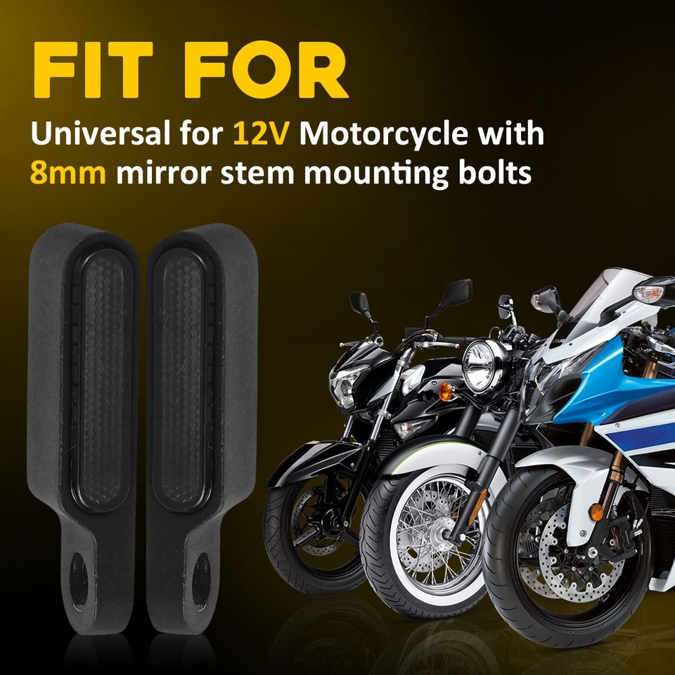 Universal LED Motorcycle Turn Signal Indicator Amber White Blinker ...