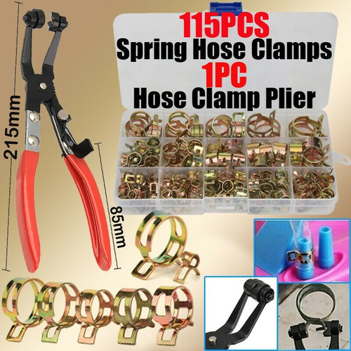 115Pcs 6-22mm Fuel Line Hose Spring Clips Water Pipe Air Tube Clamps ...
