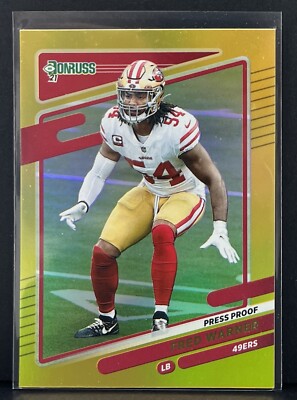 2021 Panini Donruss Gold Holo Press Proof Fred Warner #59 San Francisco ...