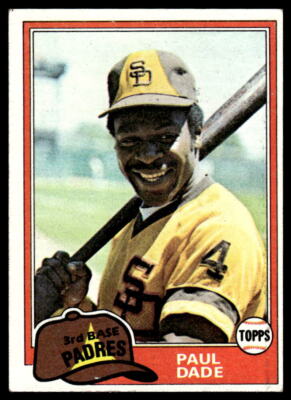 1981 Topps Paul Dade #496 San Diego Padres Baseball Card | eBay
