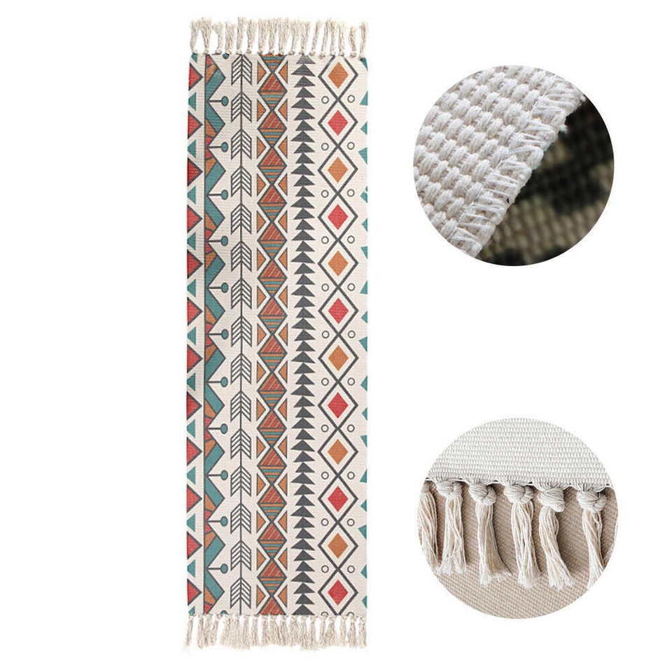 Runner Area Rug for Living Room Macrame Boho Tapestry Tassels Bathroom ...