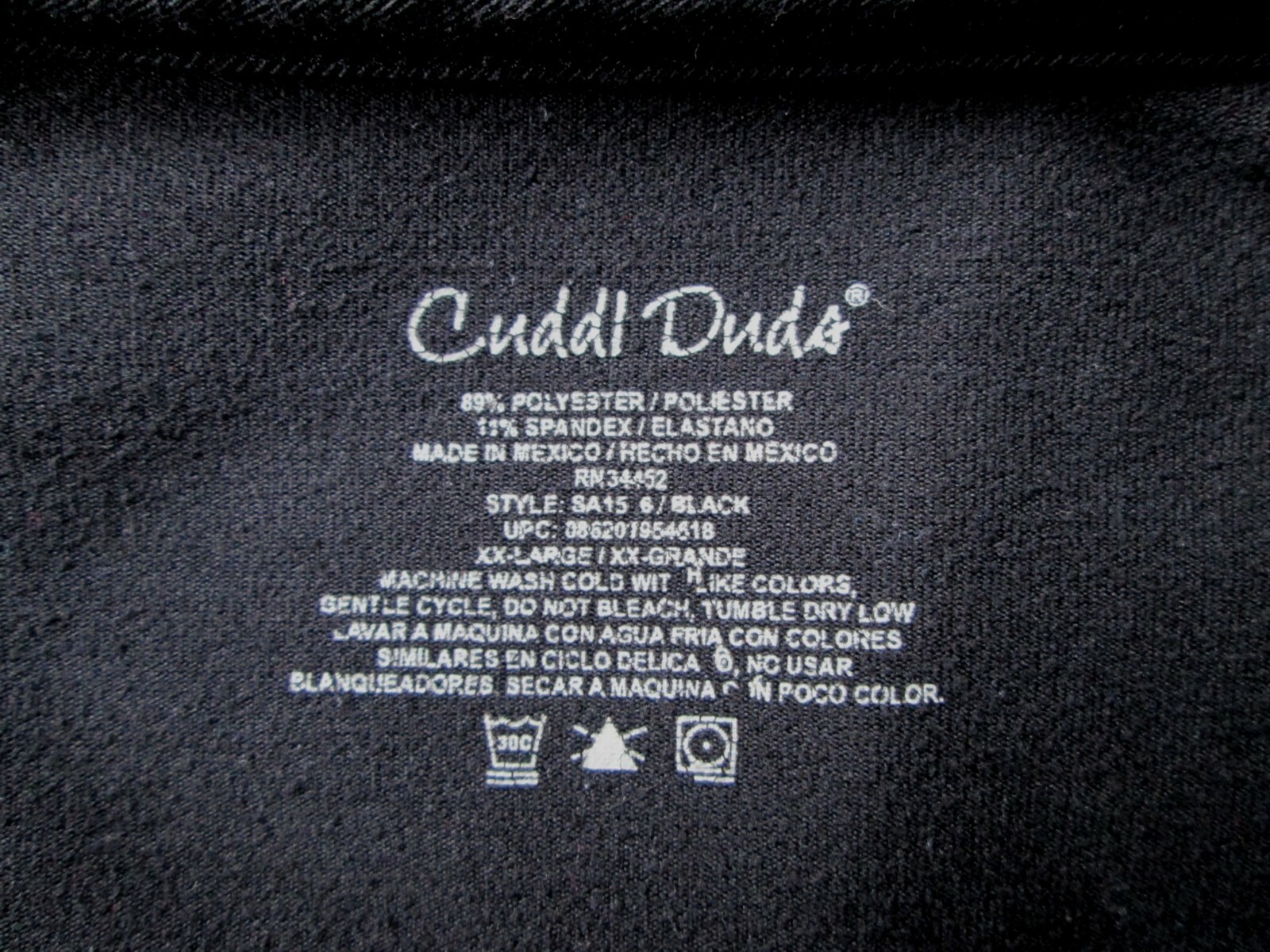 Cuddle Cuddl Duds Womens Black Base Layer Long John top Shirt XXL | eBay