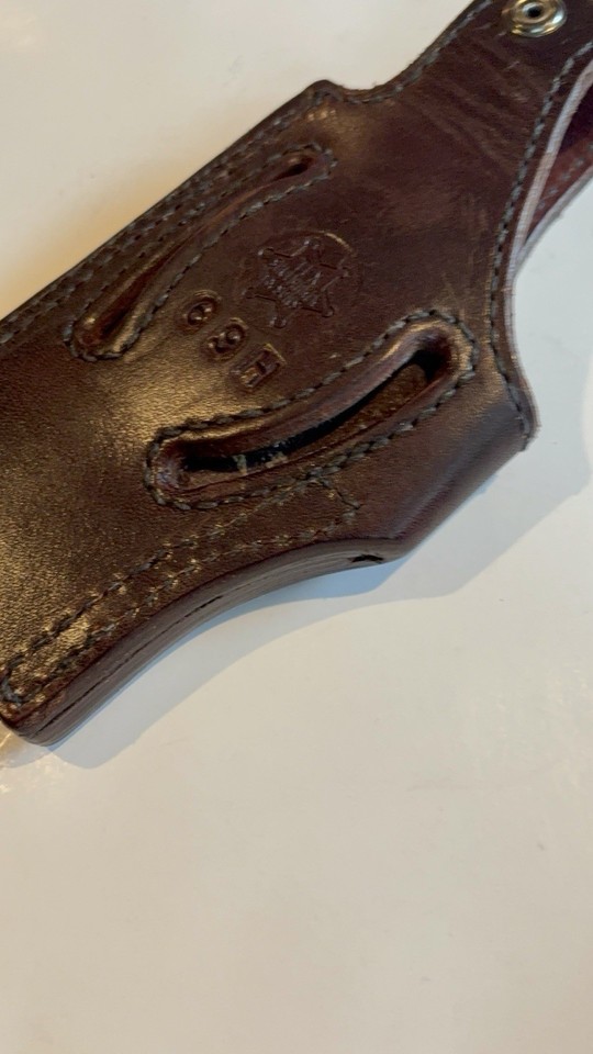 VINTAGE🇺🇸TEX SHOEMAKER & SONS 69 H BROWN LEATHER RH TACTICAL HOLSTER 👀 ...