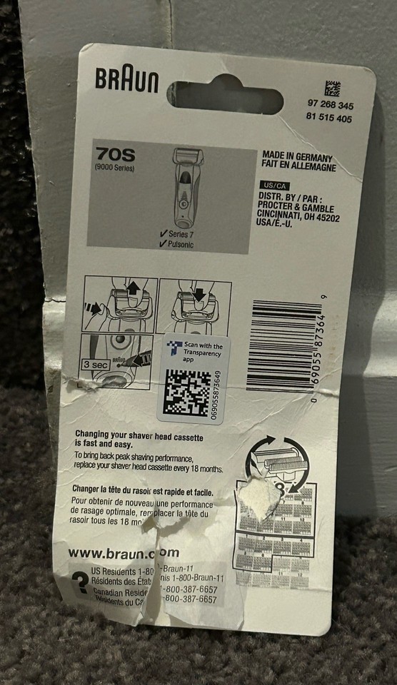 Braun 9000 Series 7 replacement Cassette Foil Cutter Shaver Head 70S ...