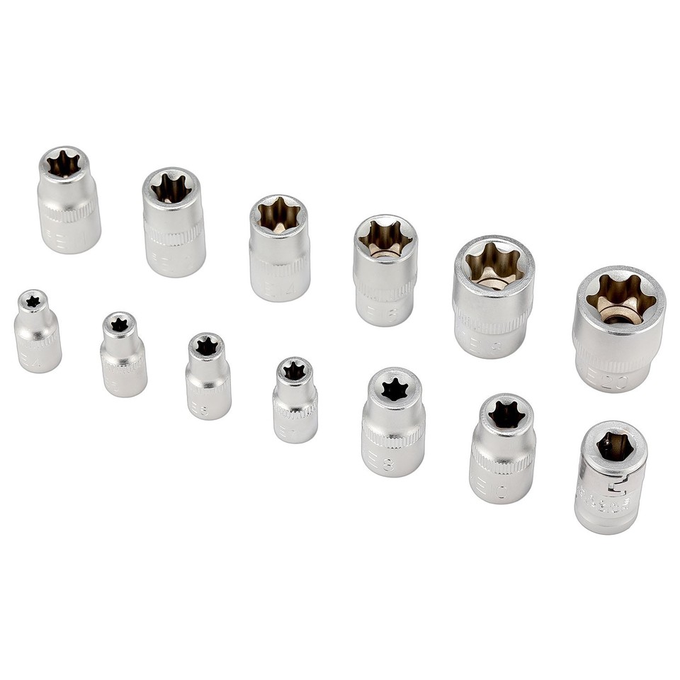 34pcs Torx Star Sockets & Bit Set Male Female E-torx Security Bits 3/8 ...