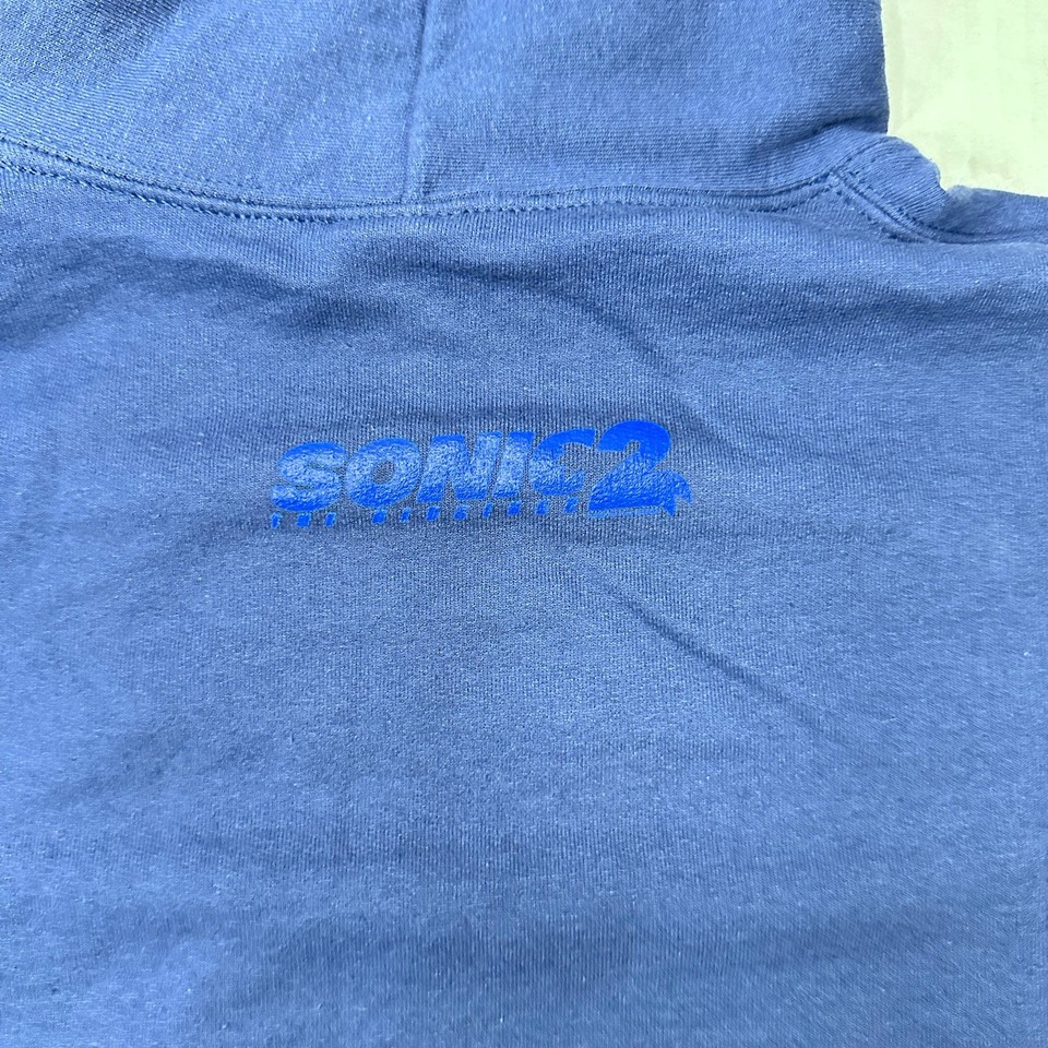 Large Blue SONIC 2 Pull String Hoodie Pull Over Size L Port & Company ...