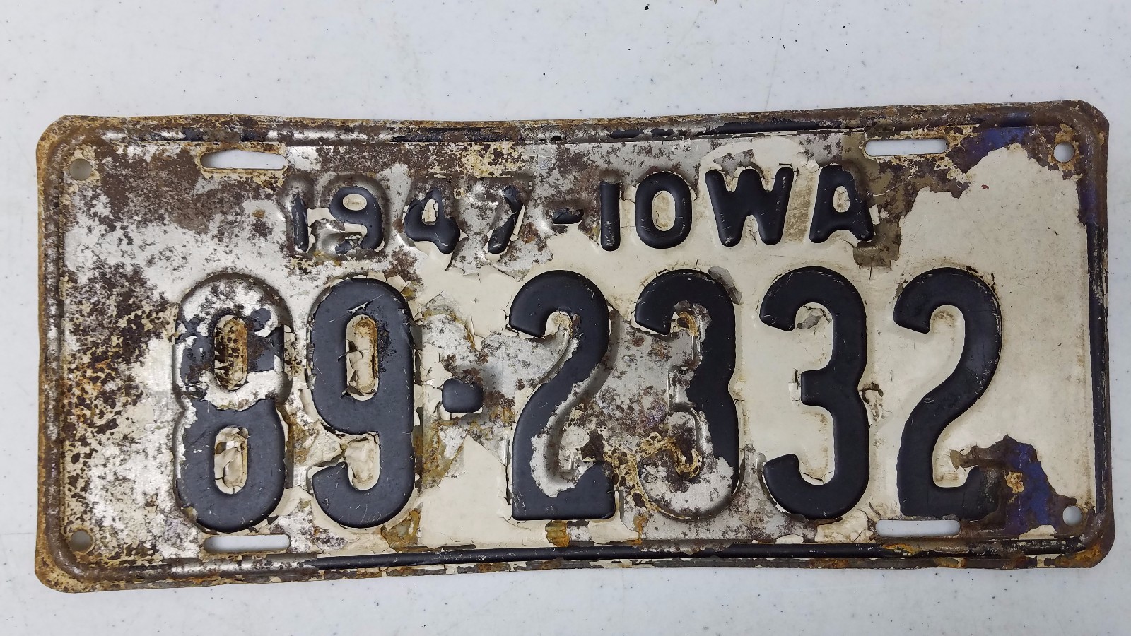 1947 IOWA Van Buren County License Plate 89-2332 | eBay