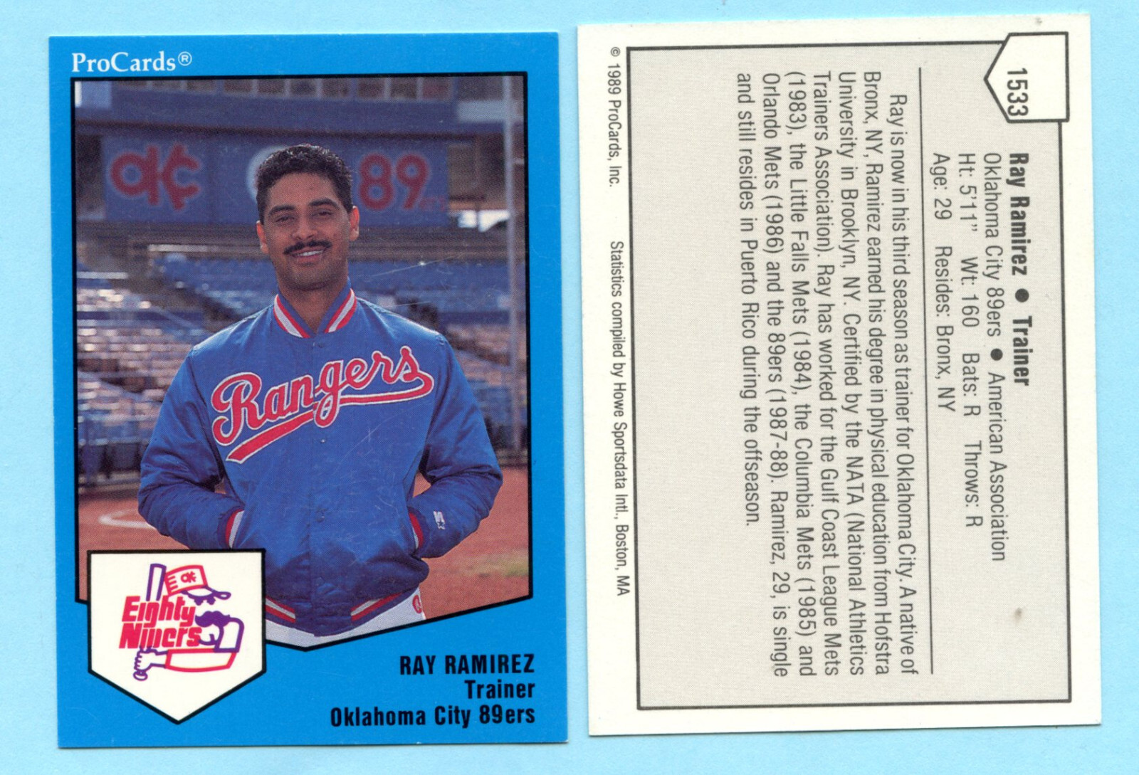 1989 ProCards Minor League -Oklahoma City 89ers - Ray Ramirez- Box 202 | eBay