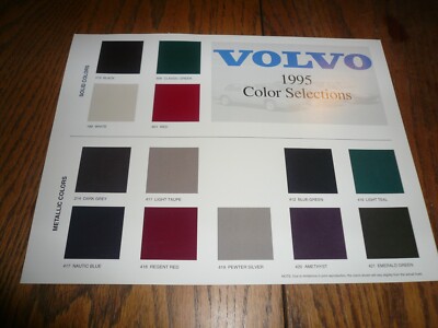 1995 Volvo Factory Color Selections Paint Samples Chips - Vintage | eBay