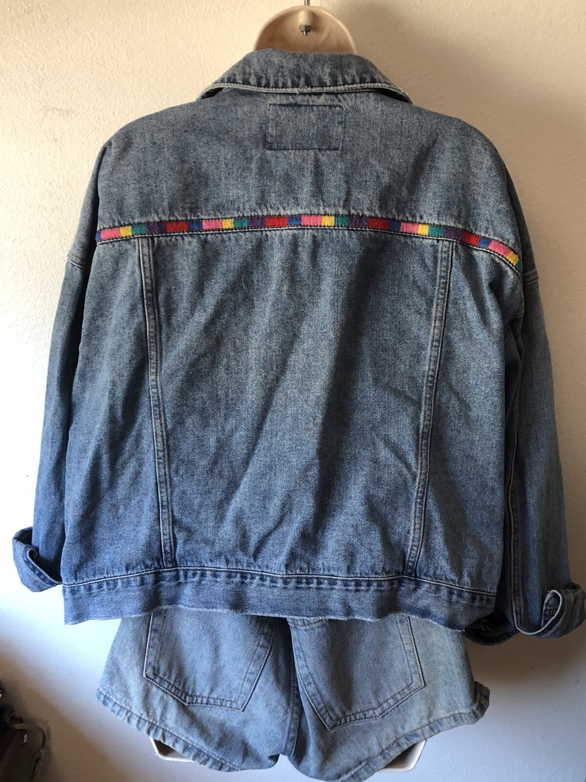 Forever 21 + Denim Jacket Rainbow Pockets OX Plus Siz… - Gem