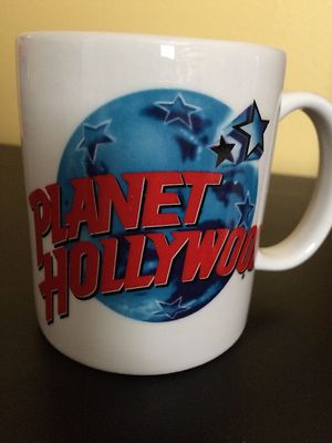 Planet Hollywood White Ceramic Coffee Mug Red Blue Design Pop Culture ...