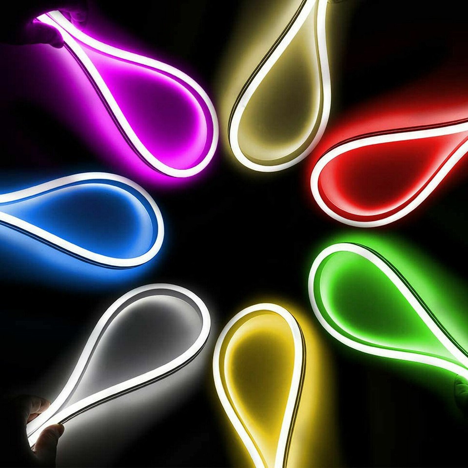 Flexible LED Strip Sign Neon Lights Silicone Tube Waterproof DIY 12V 1M ...