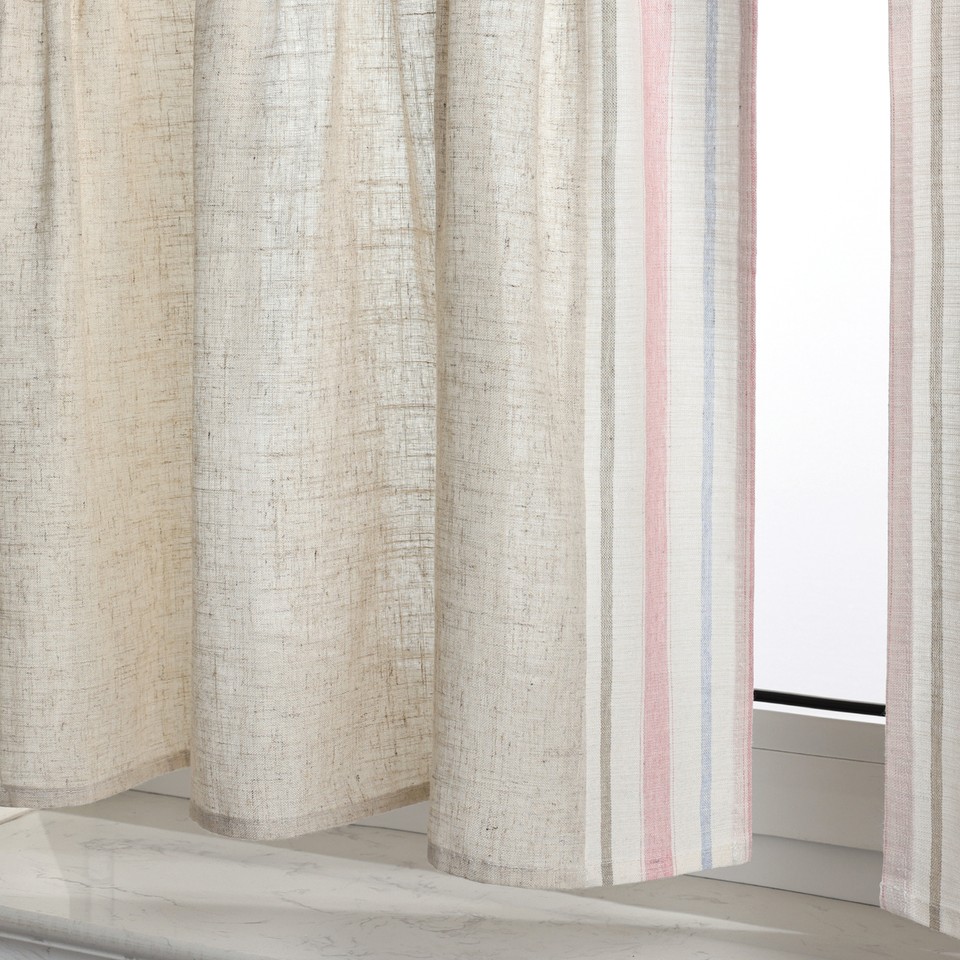 2X Short Curtains Cafe Kitchen Small Flax Net Curtain Valance Window ...