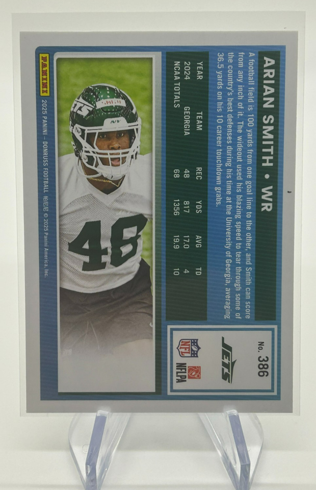 2025 Donruss Arian Smith Rated Rookie #386 New York Jets RC | eBay
